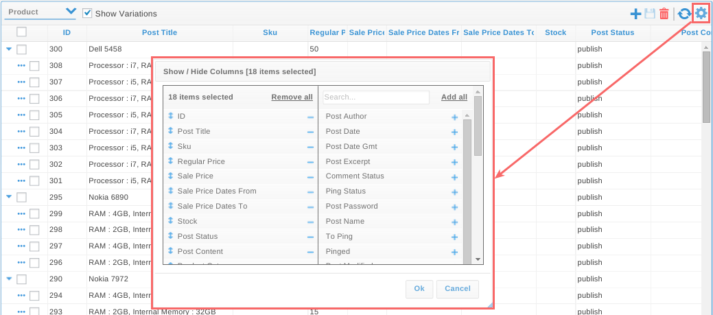 How To Show Hide Columns In Dashboard Storeapps