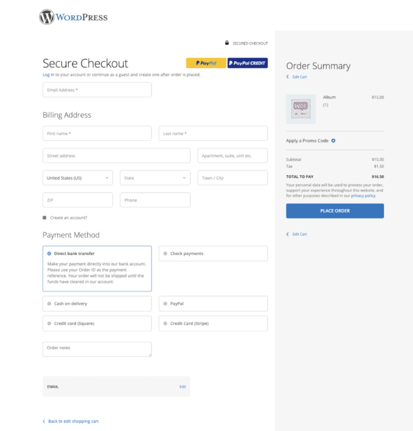 WooCommerce One Page Checkout Simplified WooCommerce One Page Checkout Simplified